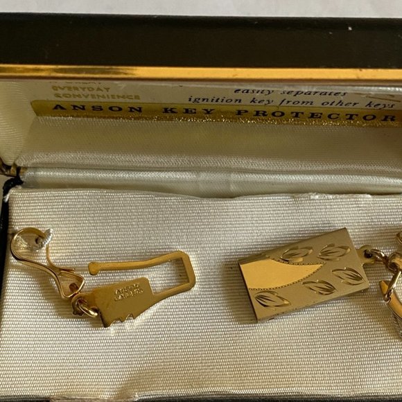 Anson | Accents | Vintage Anson Lock Key Protector Gold Tone Key Chain ...